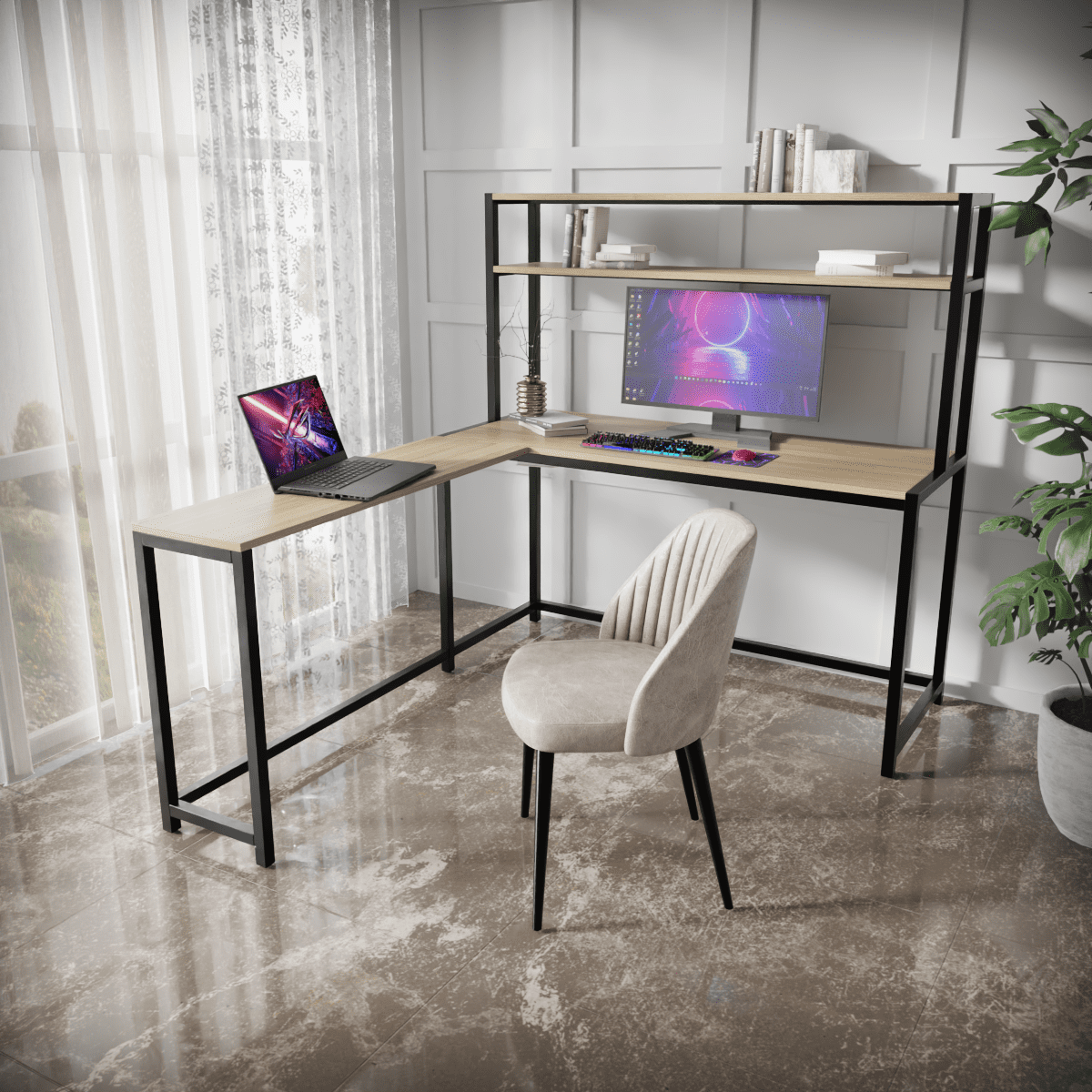 L shaped reading table store