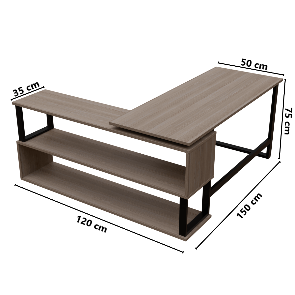 L Shaped Executive Desk with Storage Design by Riyan Luxiwood