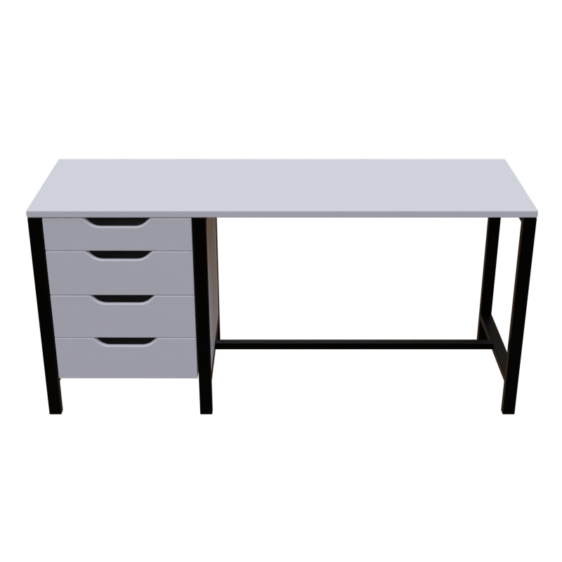Gayle Study Table with Drawers in White Colour by Riyan Luxiwood