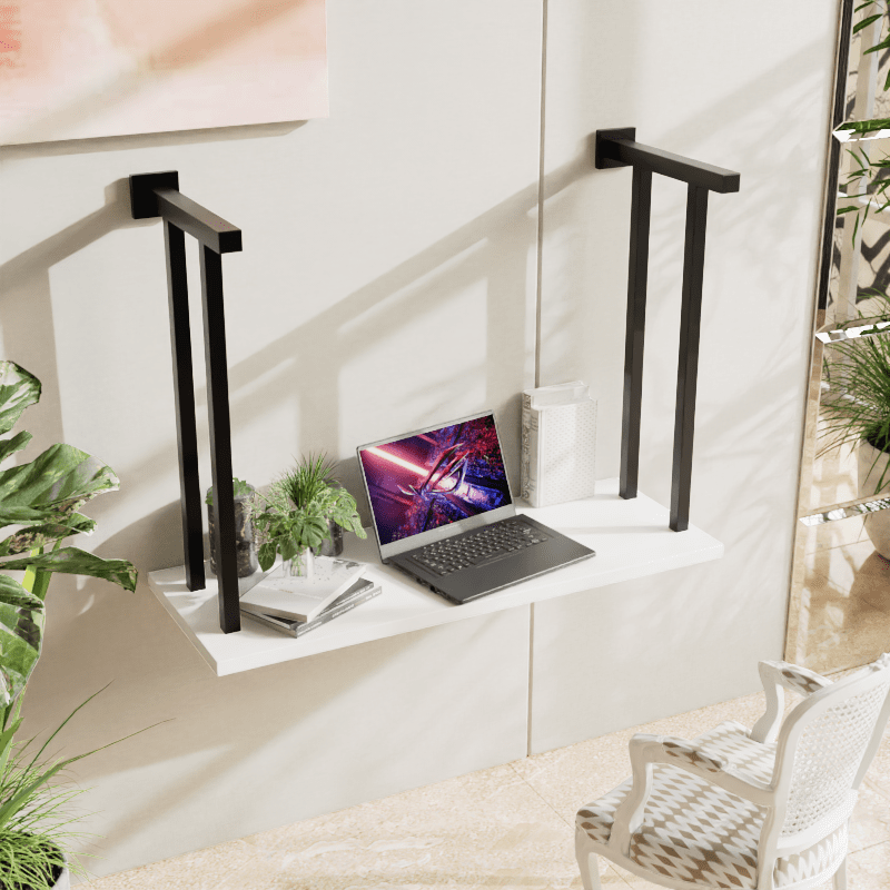 Holly Wall Mounted Desk in White Color by Riyan Luxiwood